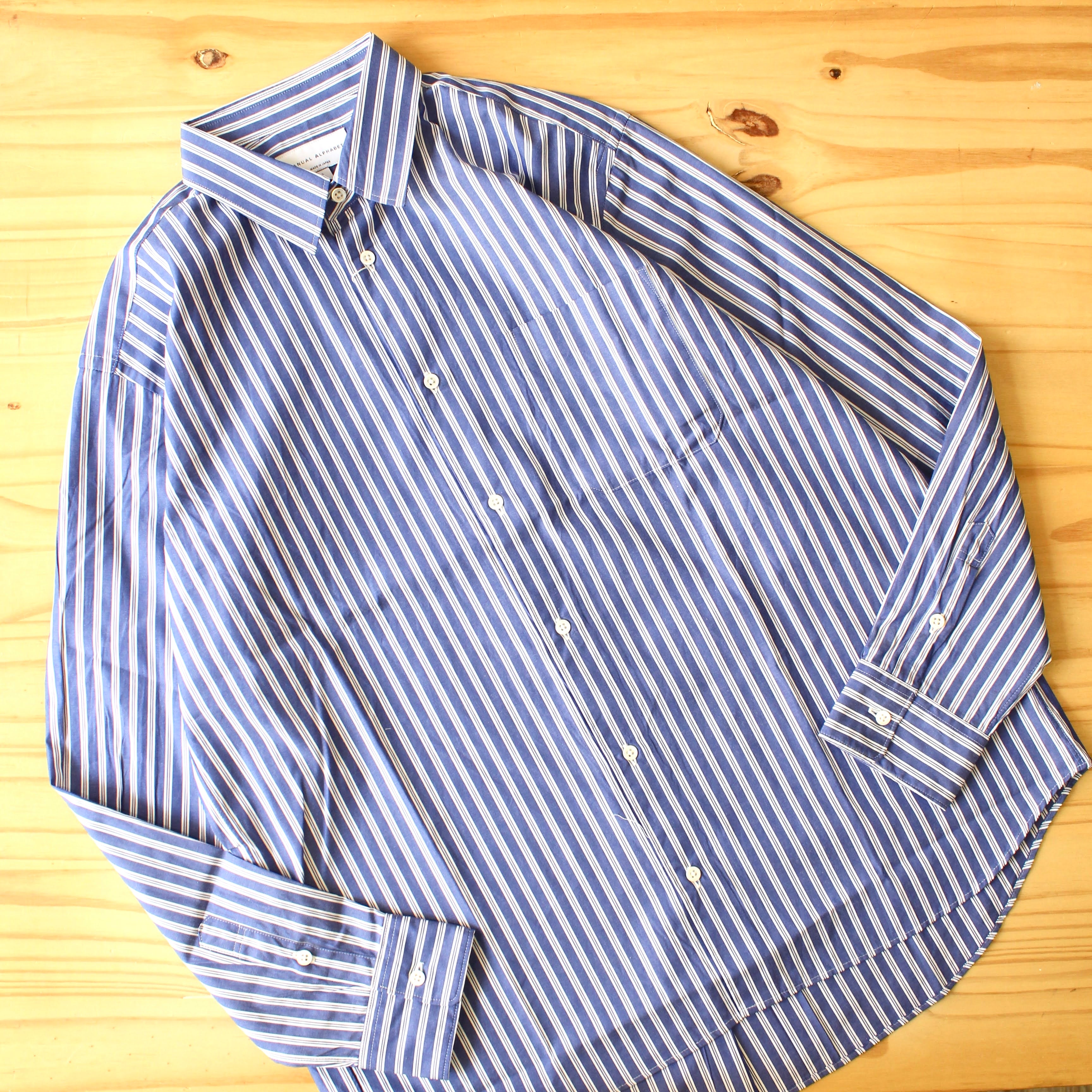 MANUAL ALPHABET - 80/2 STRIPE SHIRT BULGING FIT – WHERE.